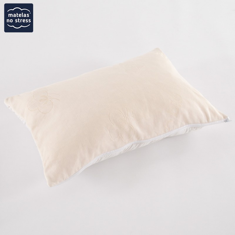 Oreiller naturel bio 65x65 en latex et laine bio - Matelas No Stress